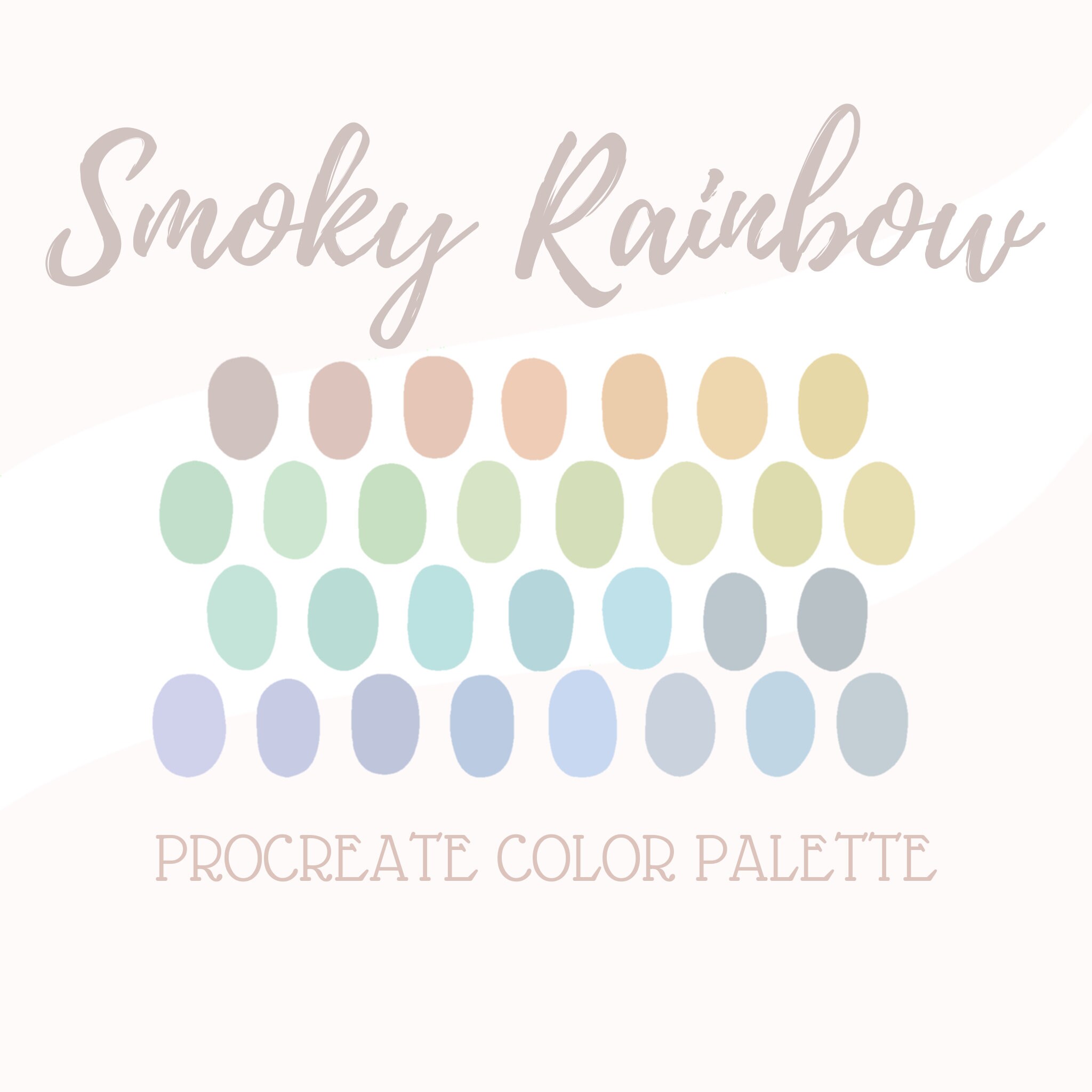 Procreate Color Palette - Smoky Rainbow - Etsy