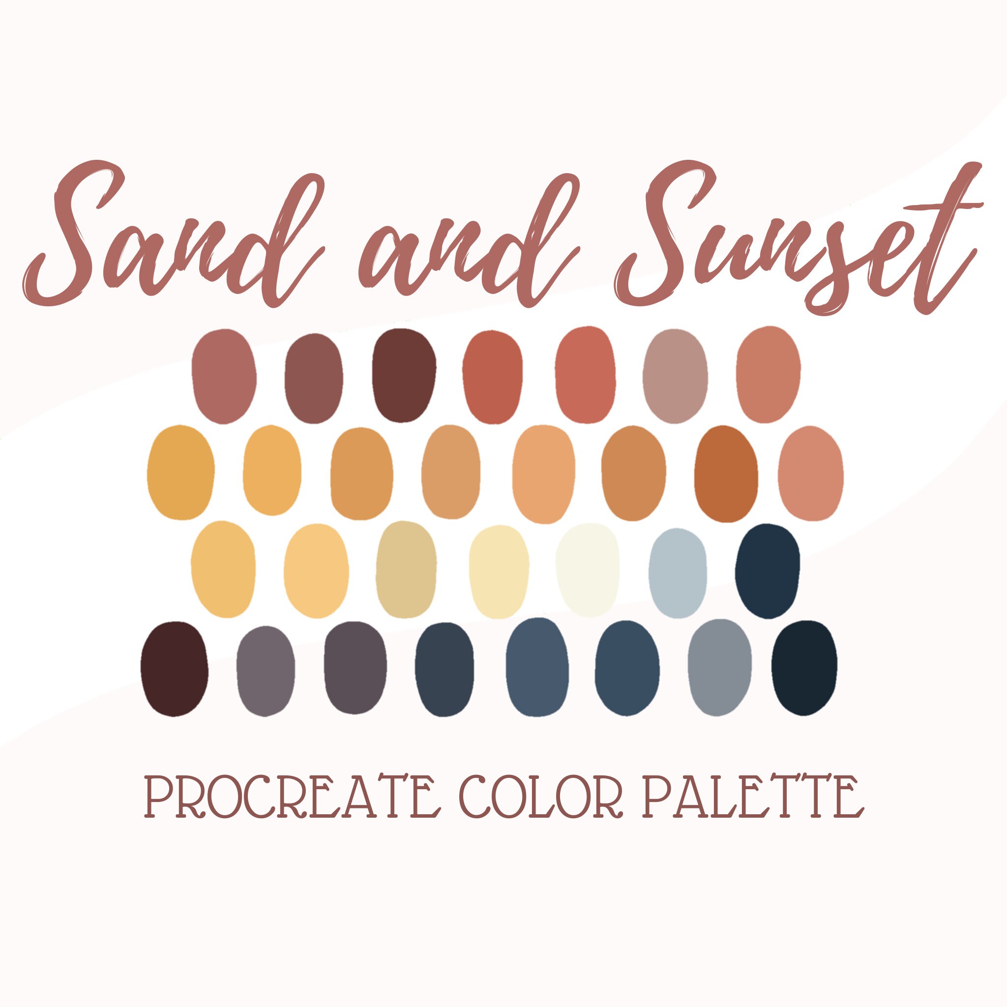 Procreate Color Palette - Sand and Sunset - Etsy