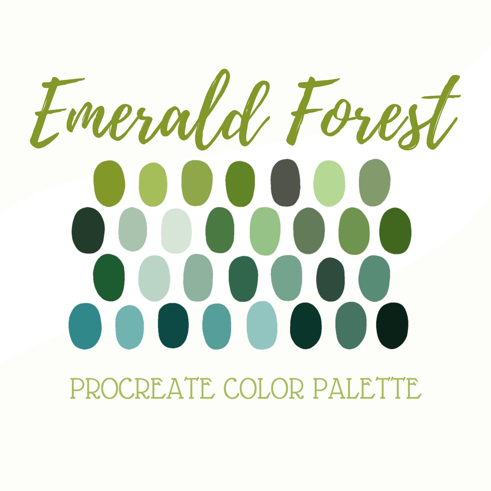Procreate Color Palette - Emerald Forest - Etsy