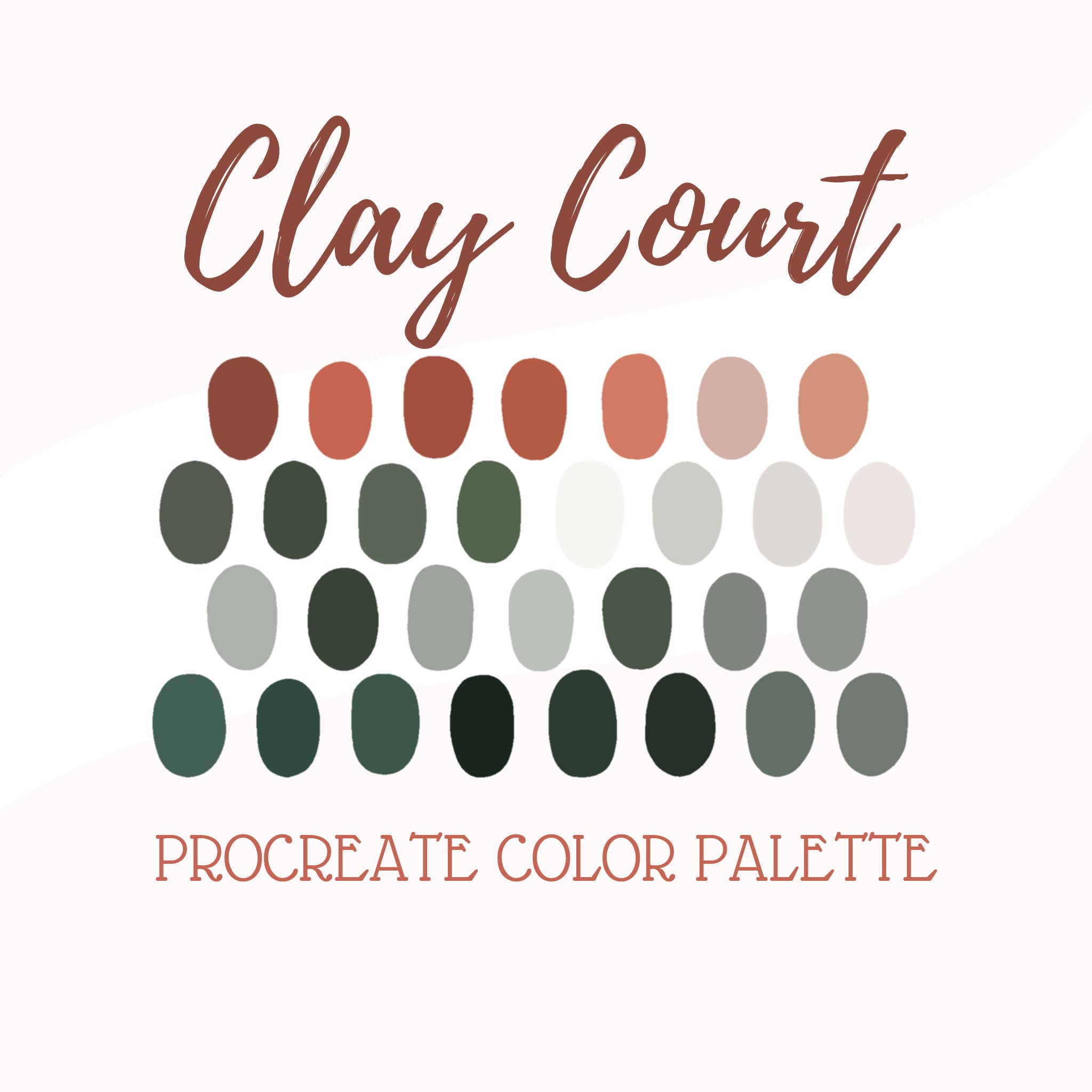 Procreate Color Palette - Clay Court - Etsy