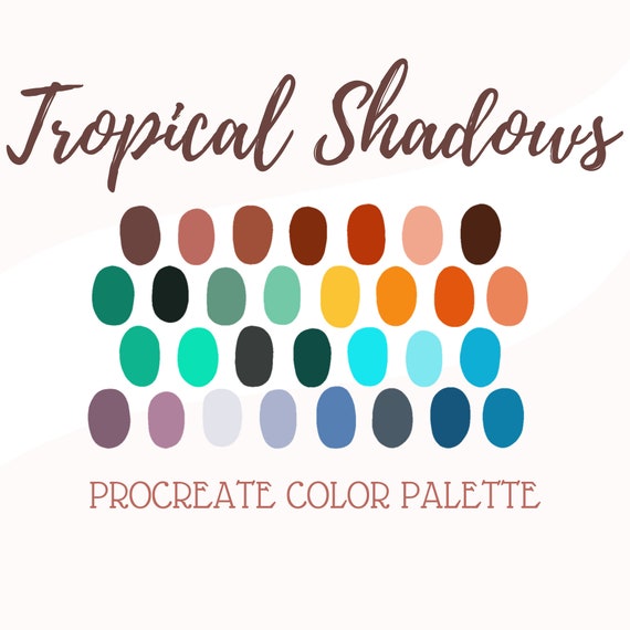 Procreate Color Palette Tropical Shadows Digital Color Etsy