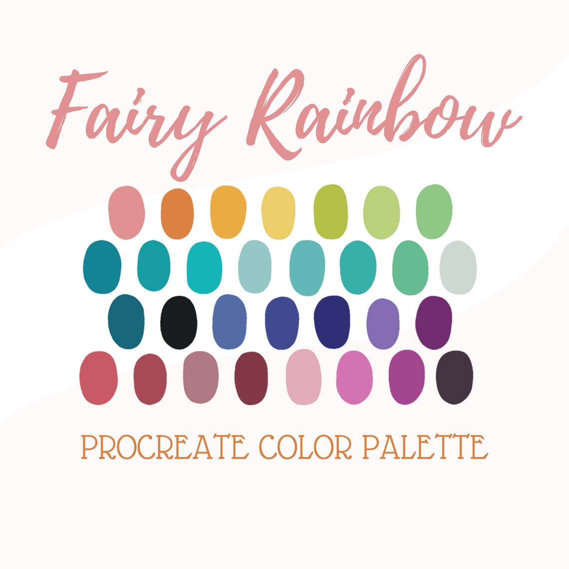 Procreate Color Palette - Fairy Rainbow - Etsy