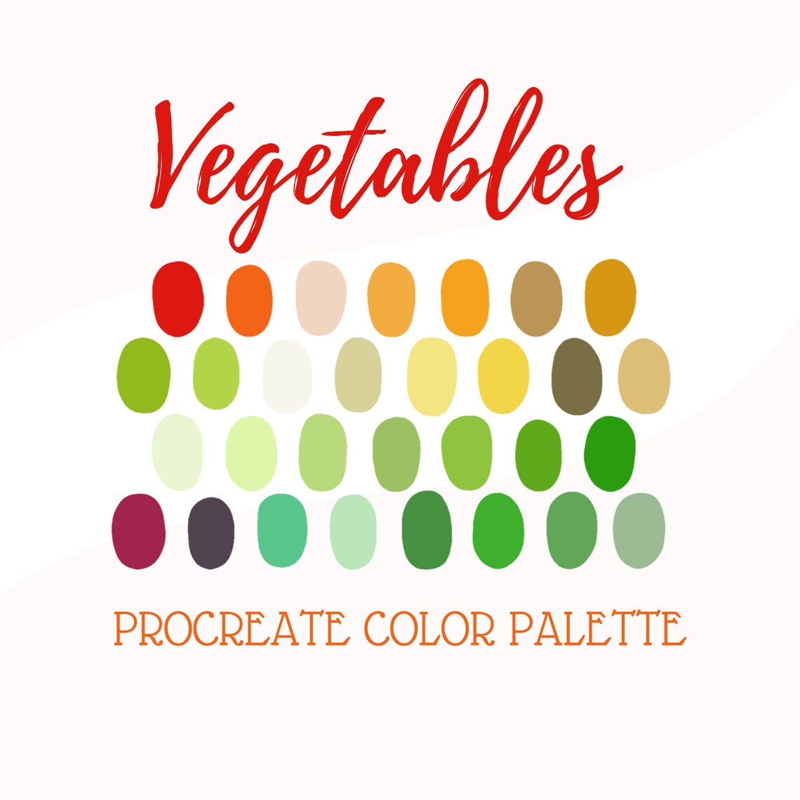 Procreate Color Palette - Vegetables - Etsy Procreate Color Palette - Vegetables - Etsy