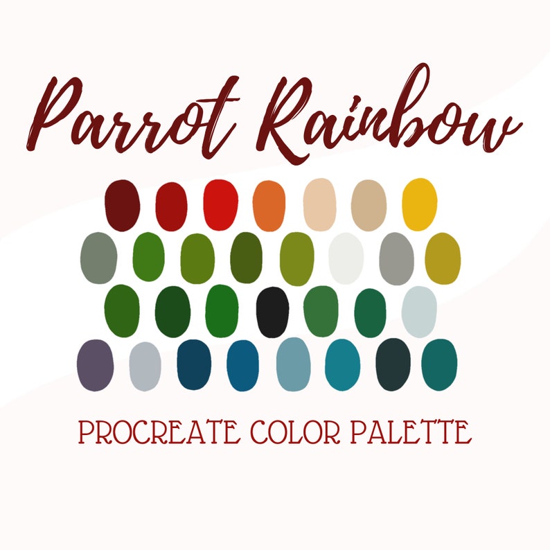 Procreate Color Palette Parrot Rainbow - Etsy