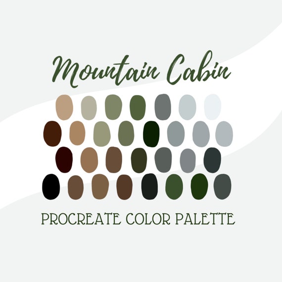 Procreate Color Palette Mountain Cabin Digital Color | Etsy