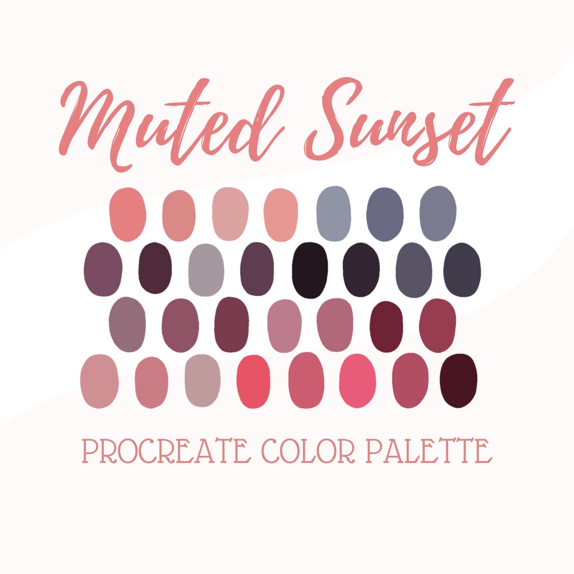 Procreate Color Palette - Muted Sunset - Etsy