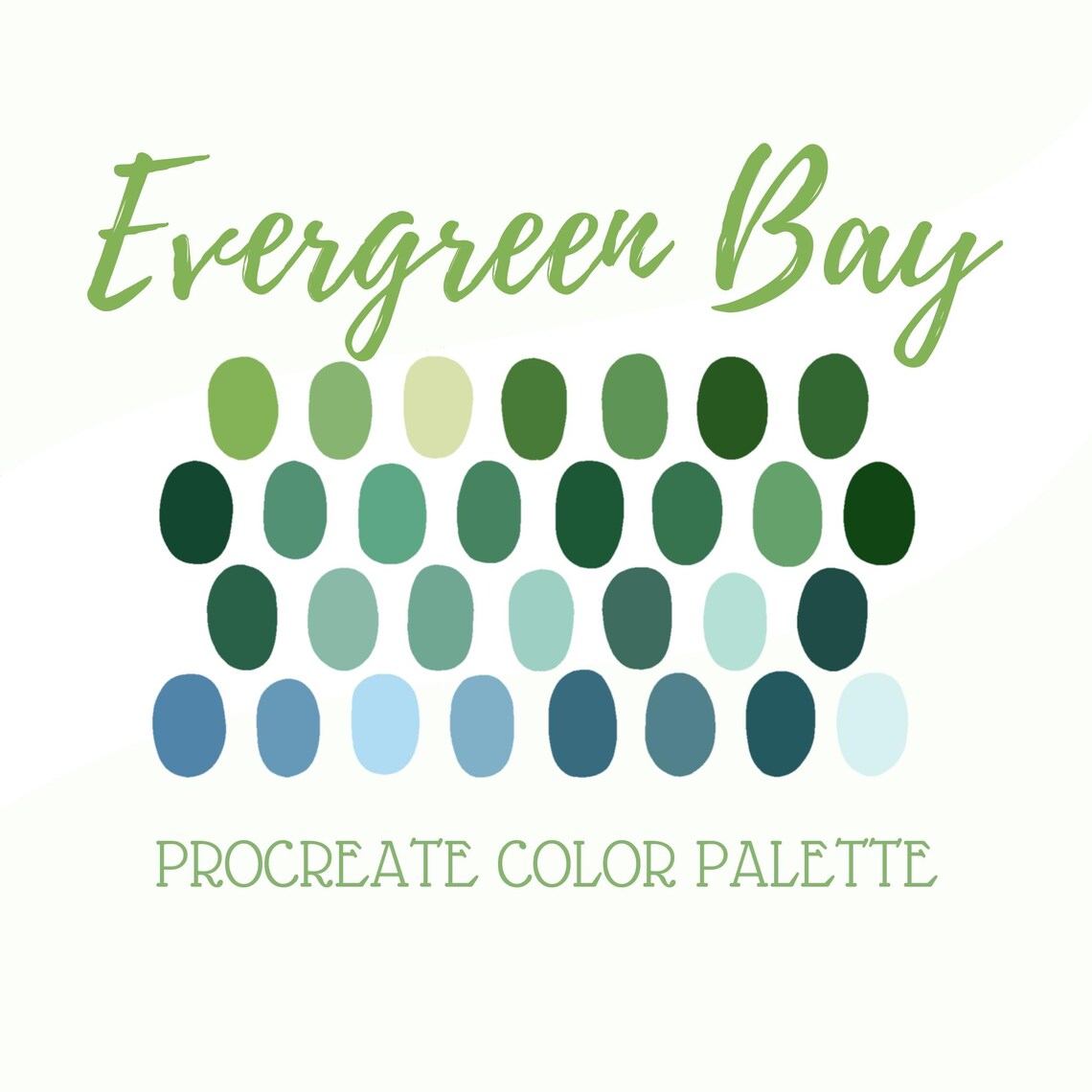 Procreate Color Palette - Evergreen Bay - Etsy