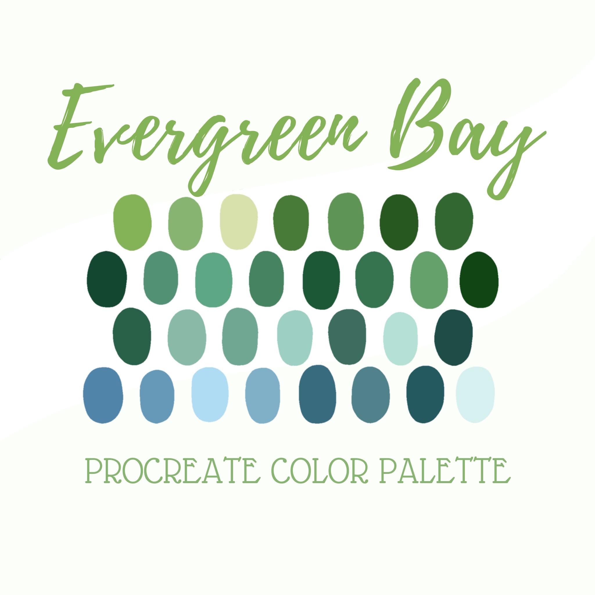Procreate Color Palette - Evergreen Bay - Etsy