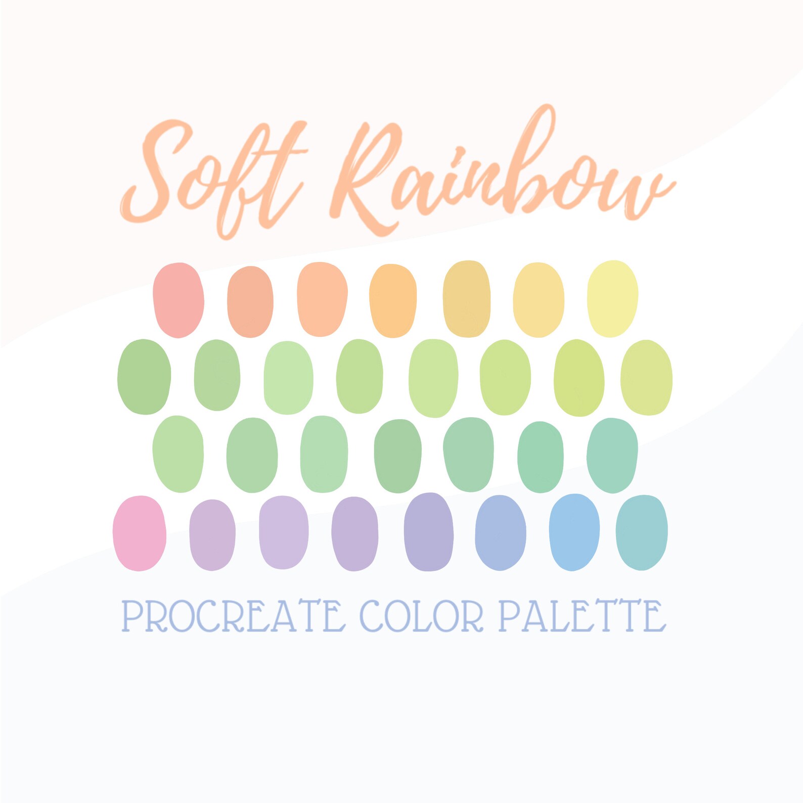 Procreate Color Palette - Soft Rainbow - Etsy