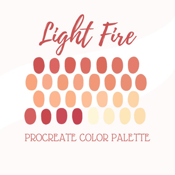 Procreate Color Palette Light Fire Digital Color Palette - Etsy