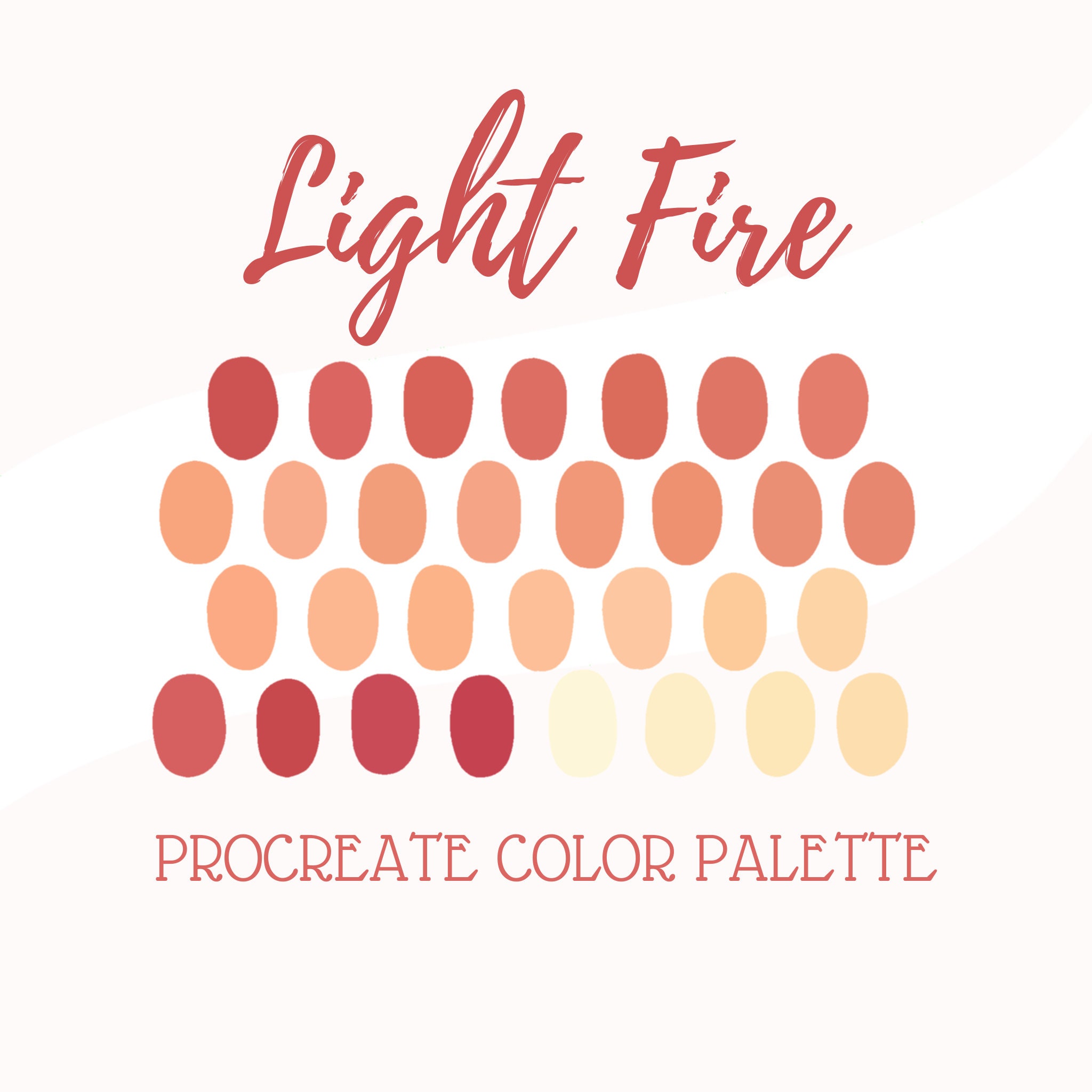 Procreate Color Palette - Light Fire - Etsy