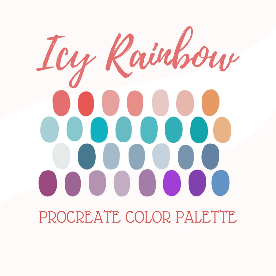 Procreate Color Palette - Icy Rainbow - Etsy