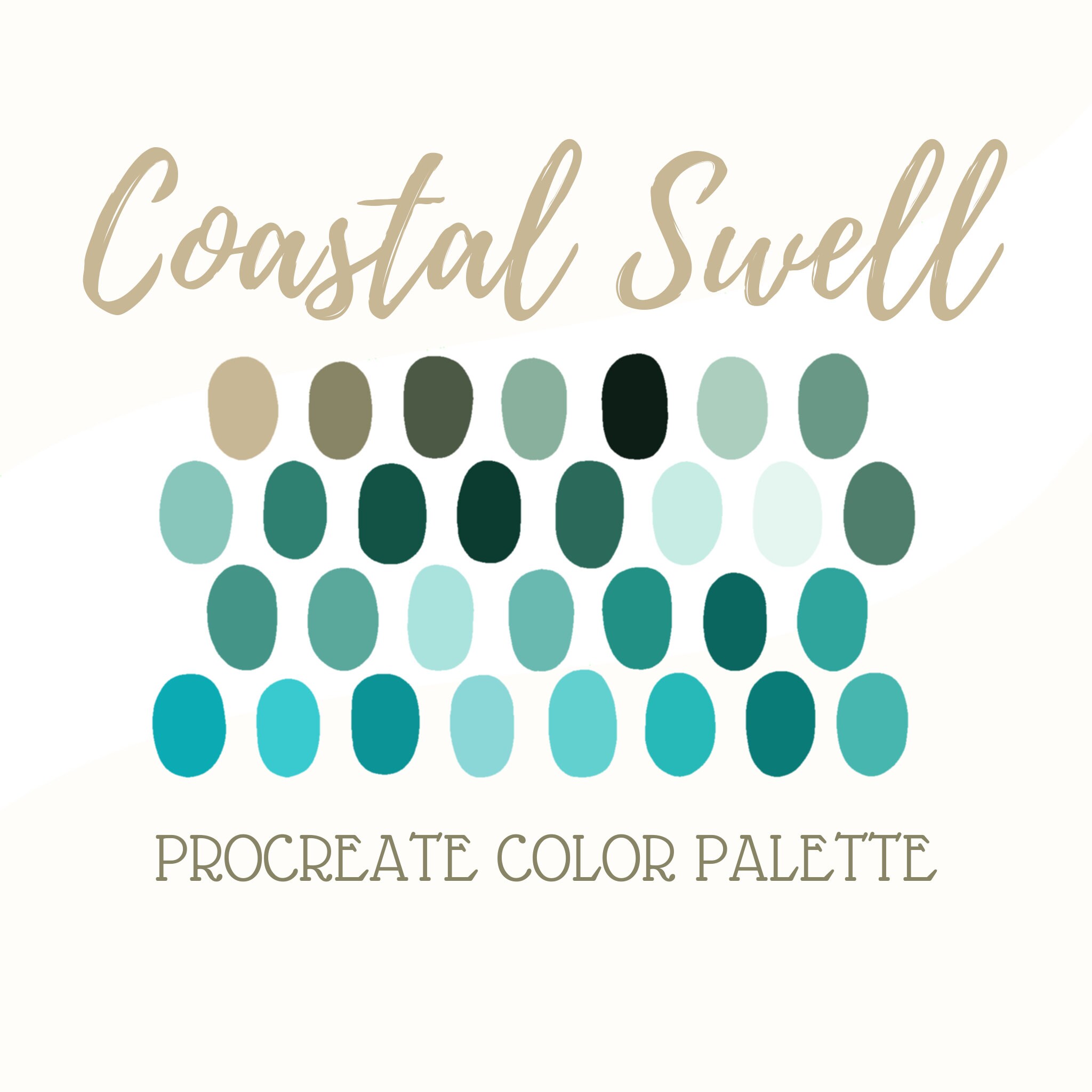 Procreate Color Palette Coastal Swell - Etsy