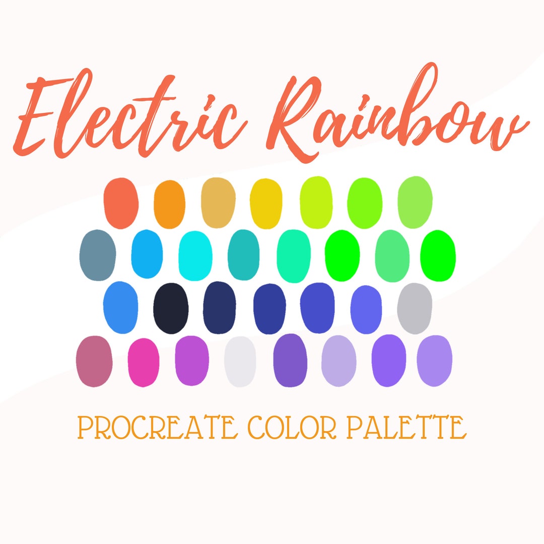 Procreate Color Palette - Electric Rainbow - Etsy
