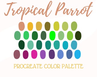 Procreate Color Palette Blue Parrot Instant Download Digital File Color ...