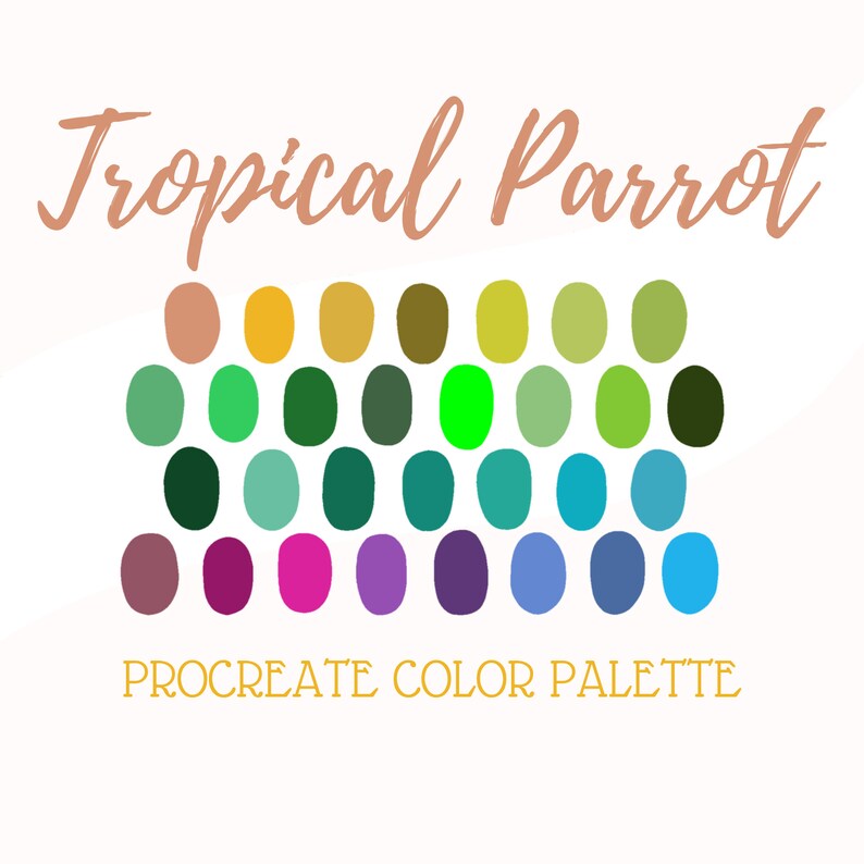 Procreate Color Palette - Tropical Parrot - Etsy