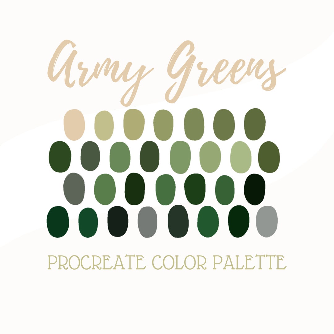 Procreate Color Palette - Army Greens - Etsy