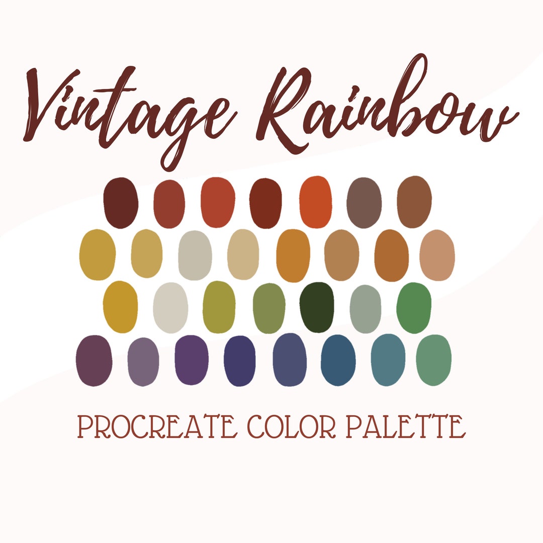 Procreate Color Palette - Vintage Rainbow - Etsy