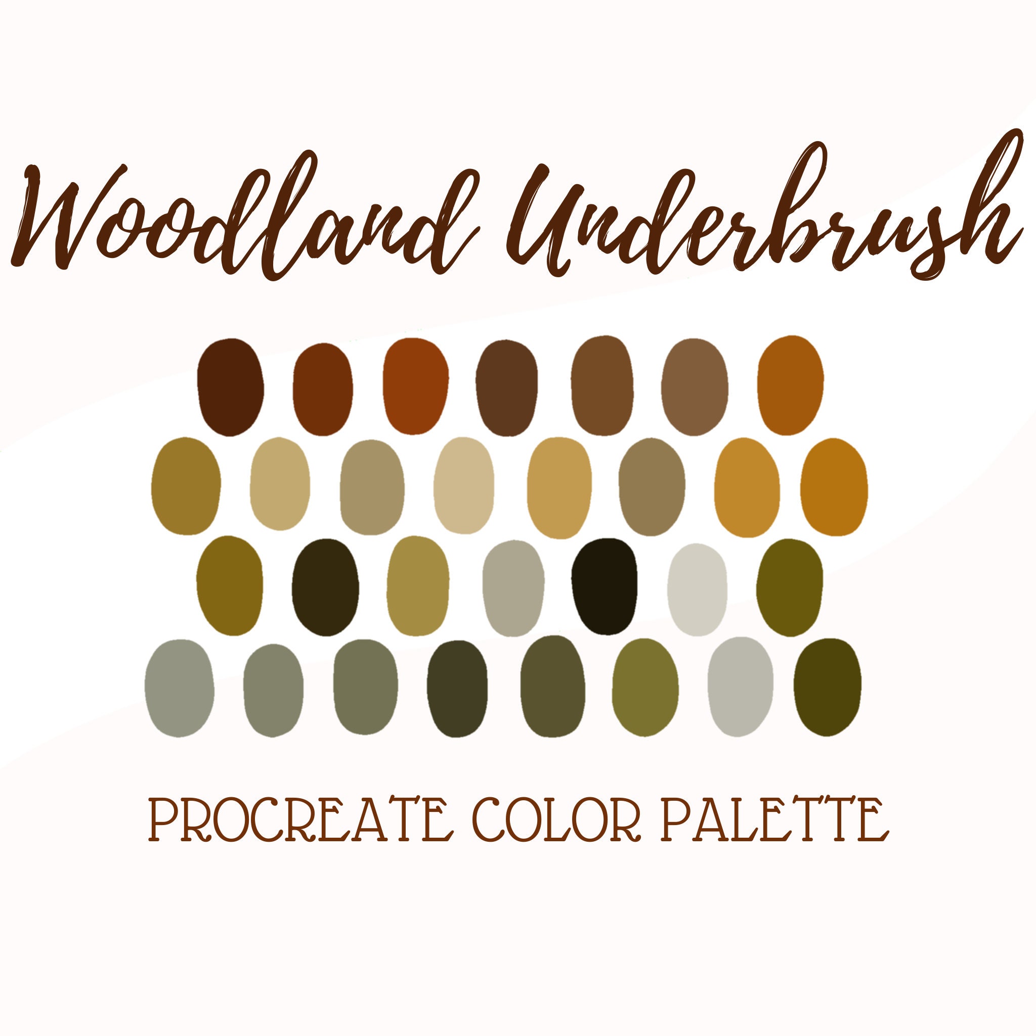 Procreate Color Palette Woodland Underbrush Etsy