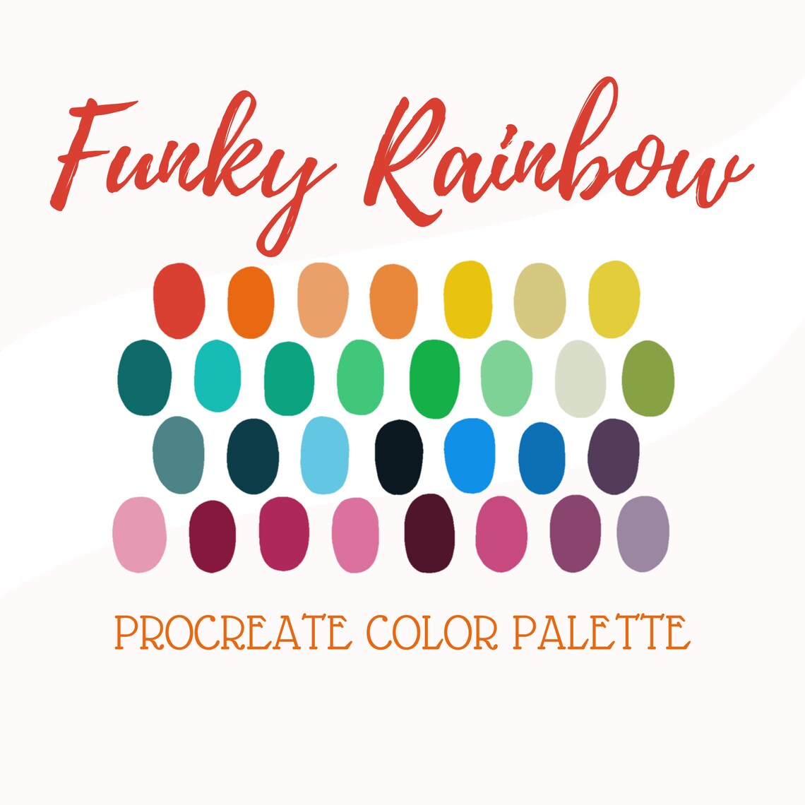 Procreate Color Palette - Funky Rainbow - Etsy
