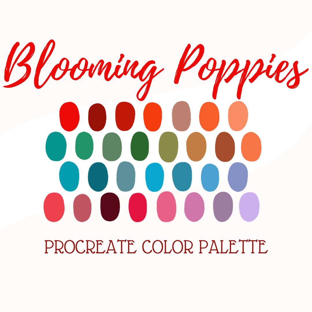 Procreate Color Palette - Blooming Poppies - Etsy