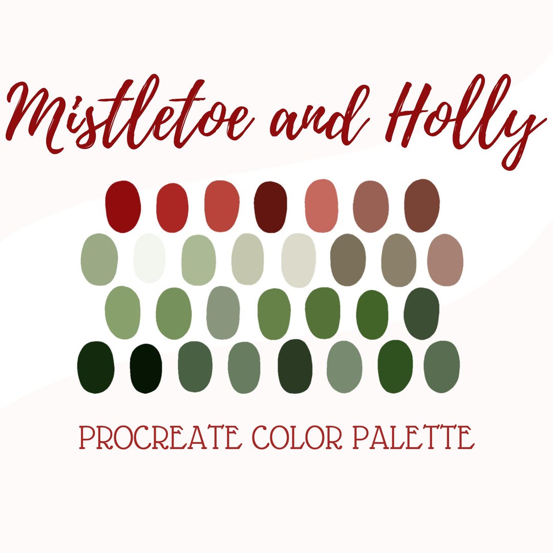Procreate Color Palette - Mistletoe and Holly - Etsy