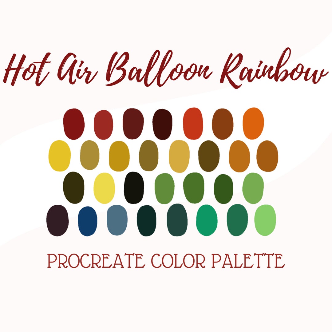 Procreate Color Palette Hot Air Balloon Rainbow - Etsy