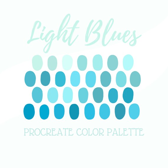 Procreate Color Palette Light Blues Digital Color Palette | Etsy