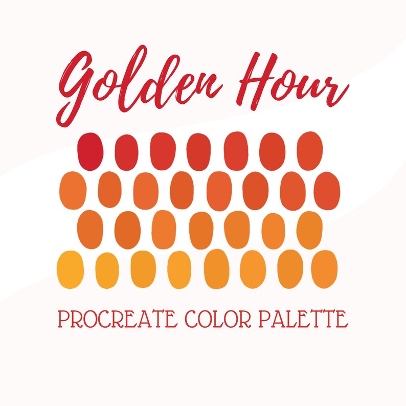 Procreate Color Palette Golden Hour - Etsy