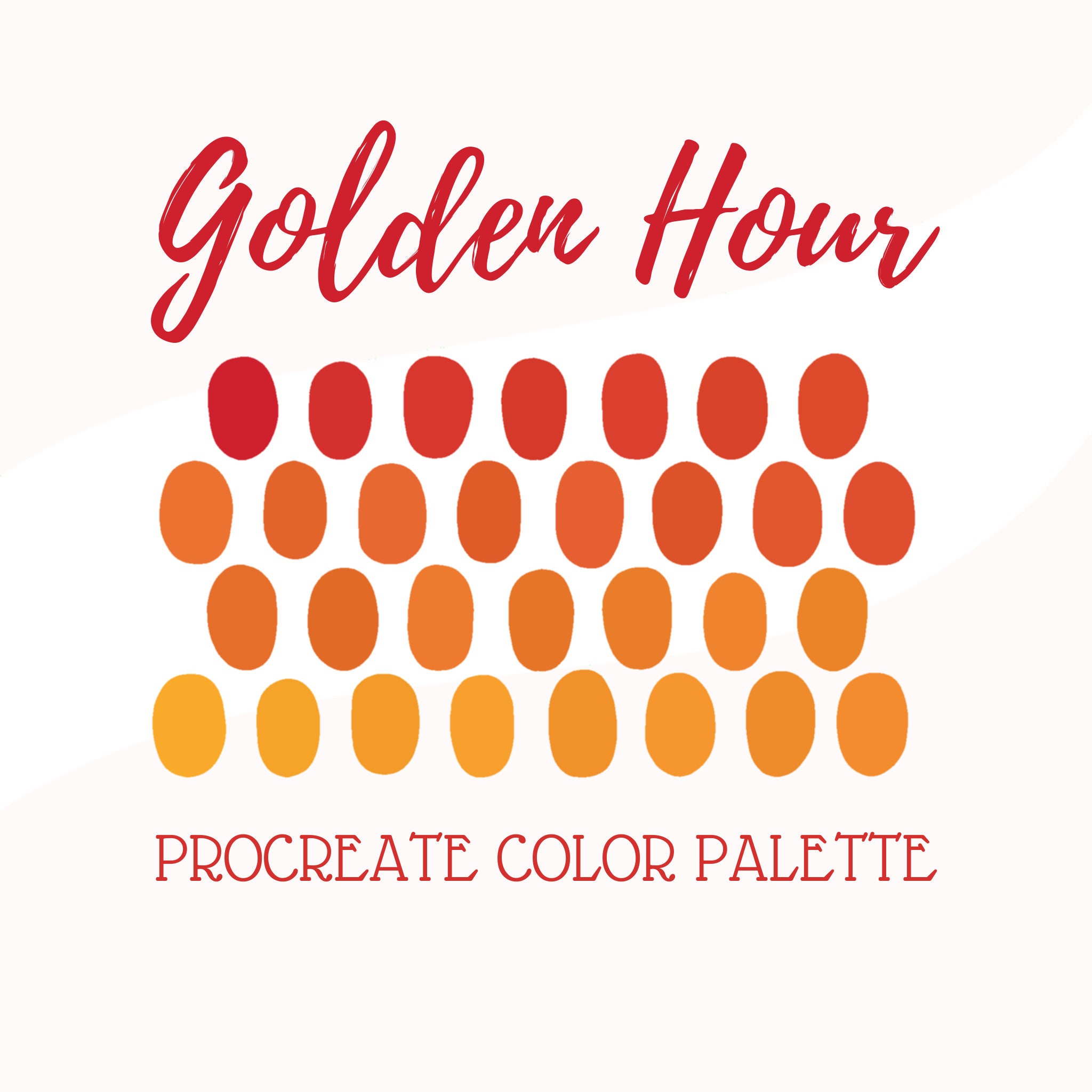Procreate Color Palette Golden Hour - Etsy