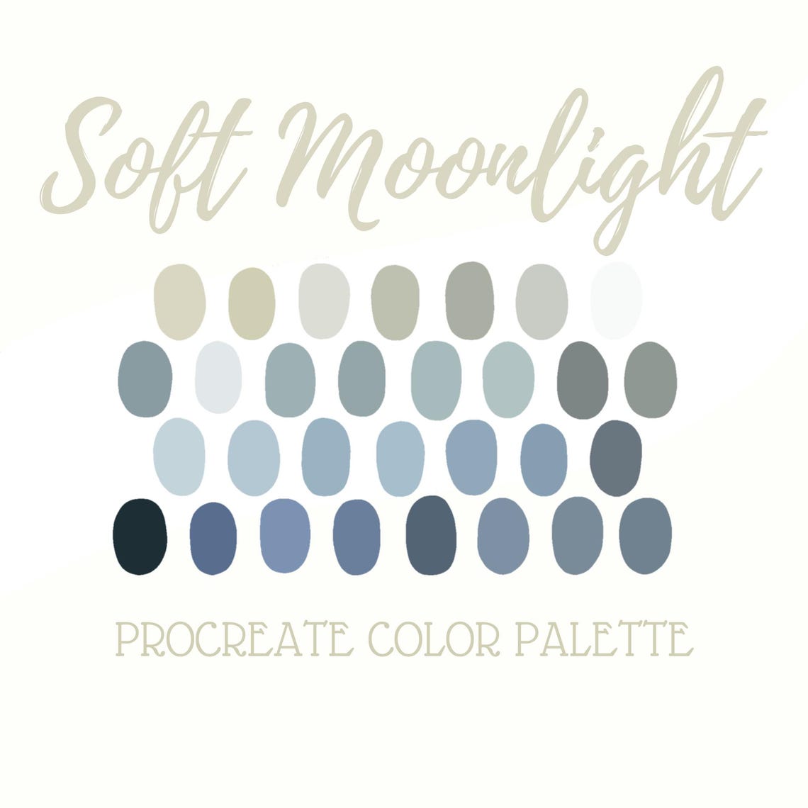 Procreate Color Palette - Soft Moonlight - Etsy