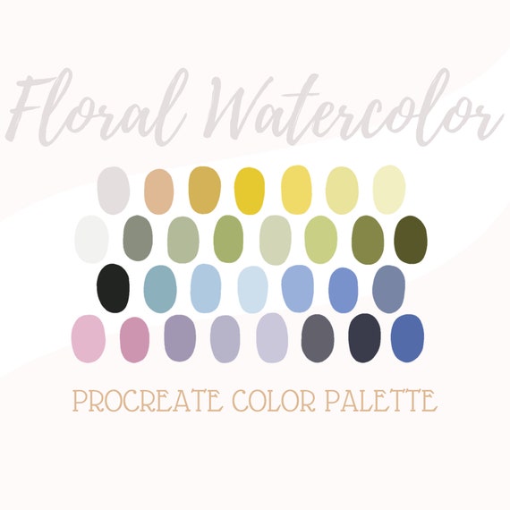 Procreate Color Palette Floral Watercolor Digital Color - Etsy