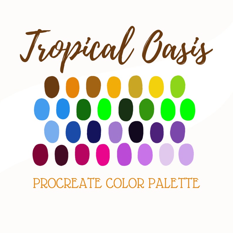 Procreate Color Palette - Tropical Oasis - Etsy