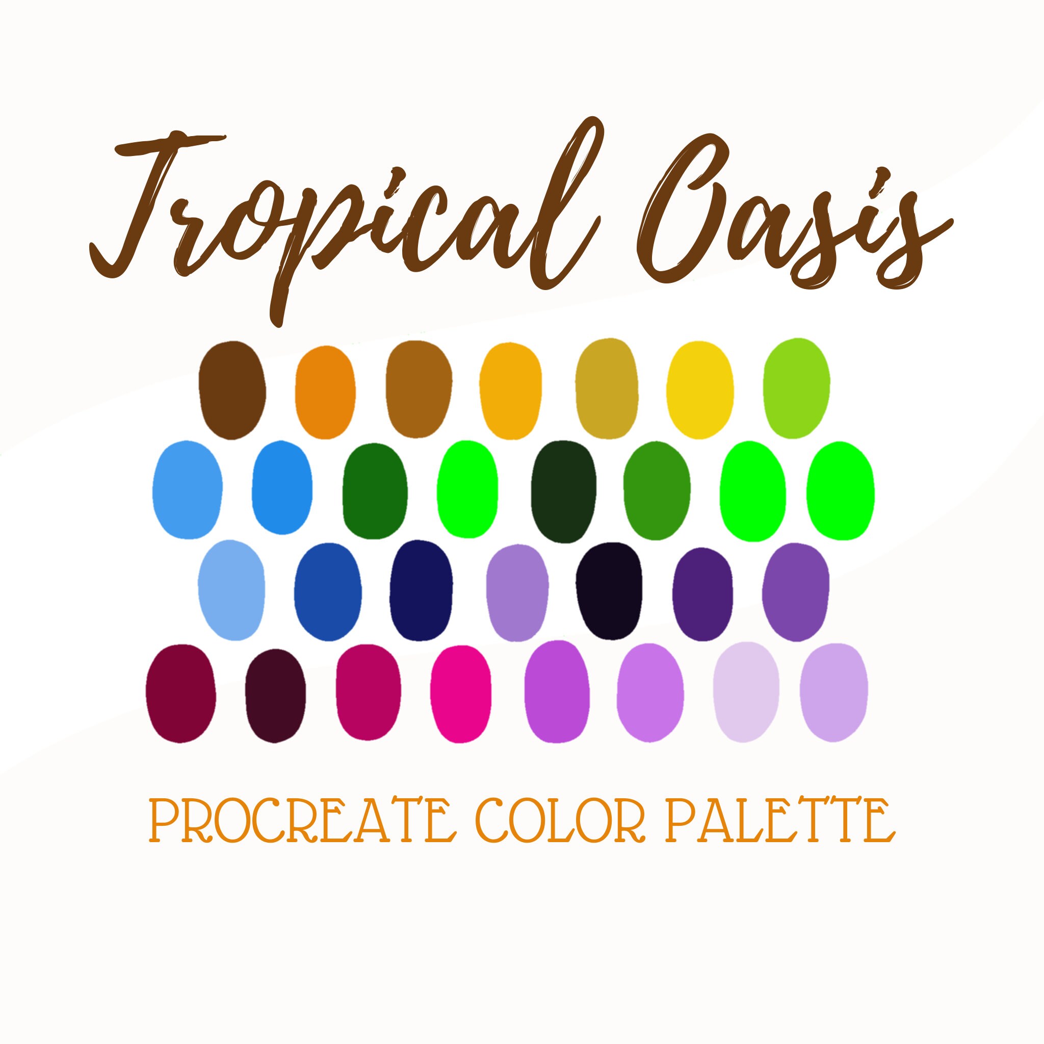 Procreate Color Palette - Tropical Oasis - Etsy