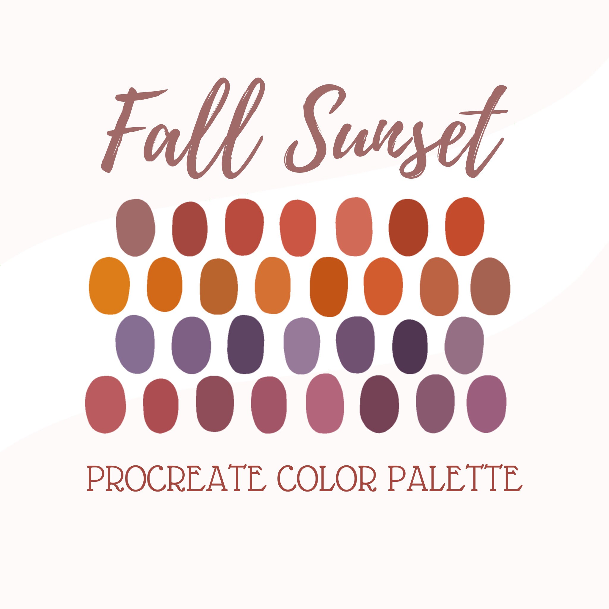 Procreate Color Palette - Fall Sunset - Etsy