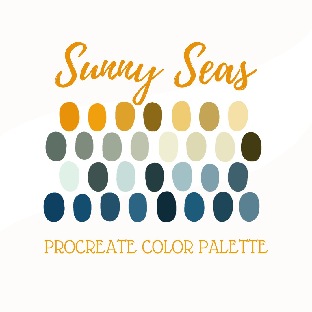 Procreate Color Palette - Sunny Seas - Etsy