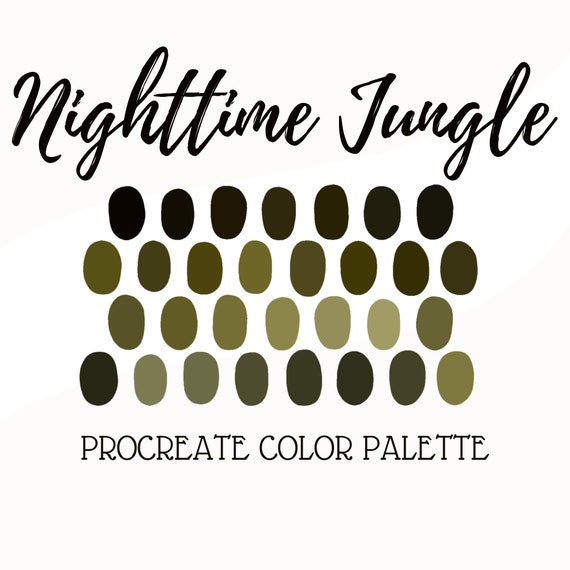 Procreate Color Palette Nighttime Jungle Digital Color | Etsy