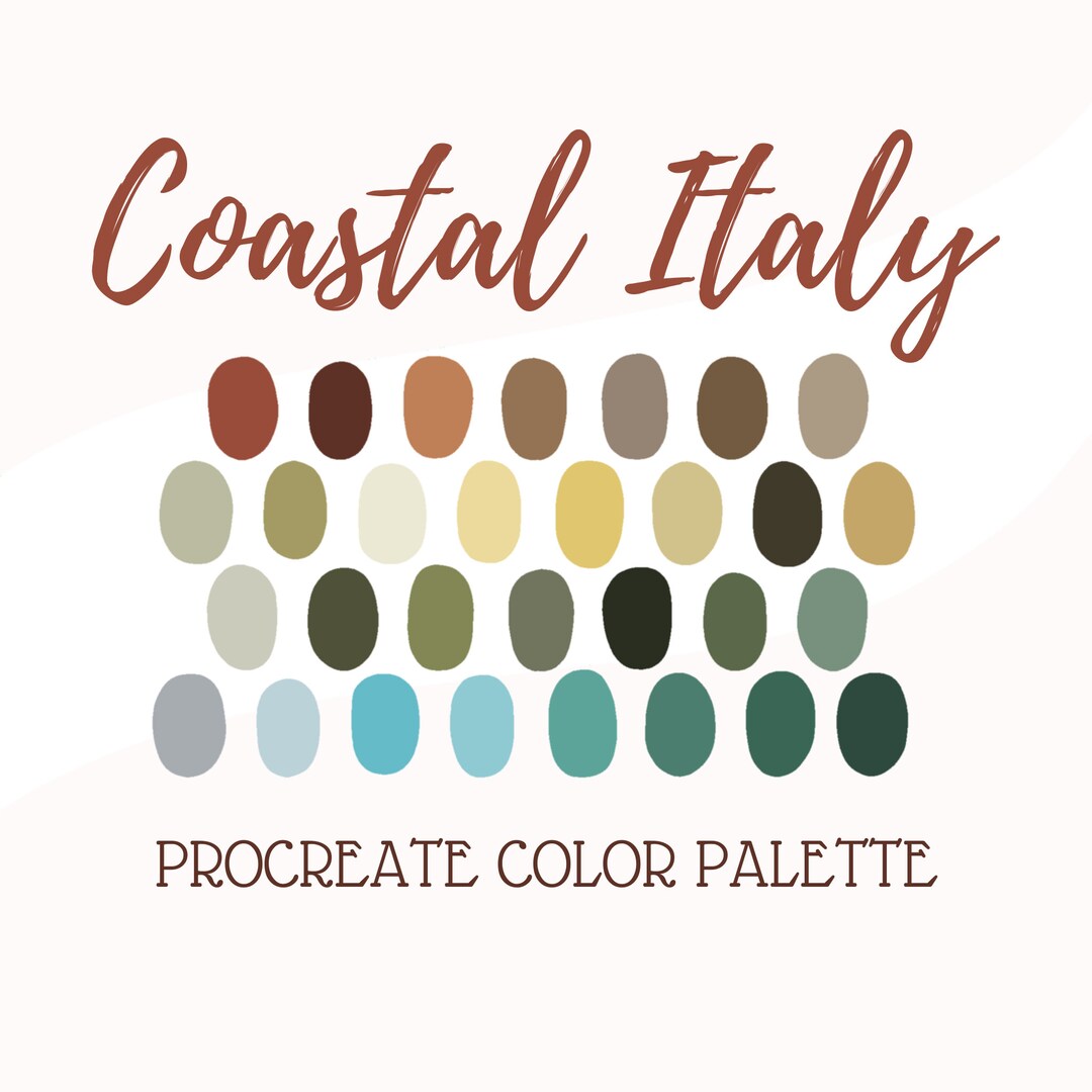 Procreate Color Palette - Coastal Italy - Etsy
