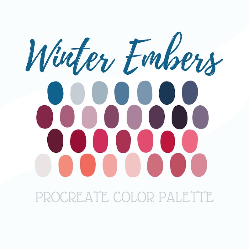 Procreate Color Palette - Winter Embers - Etsy