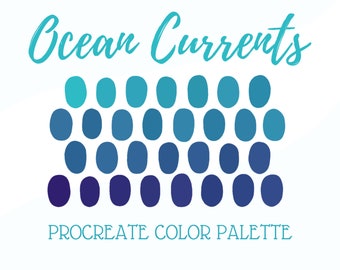 Procreate Color Palette Ocean Blues - Etsy