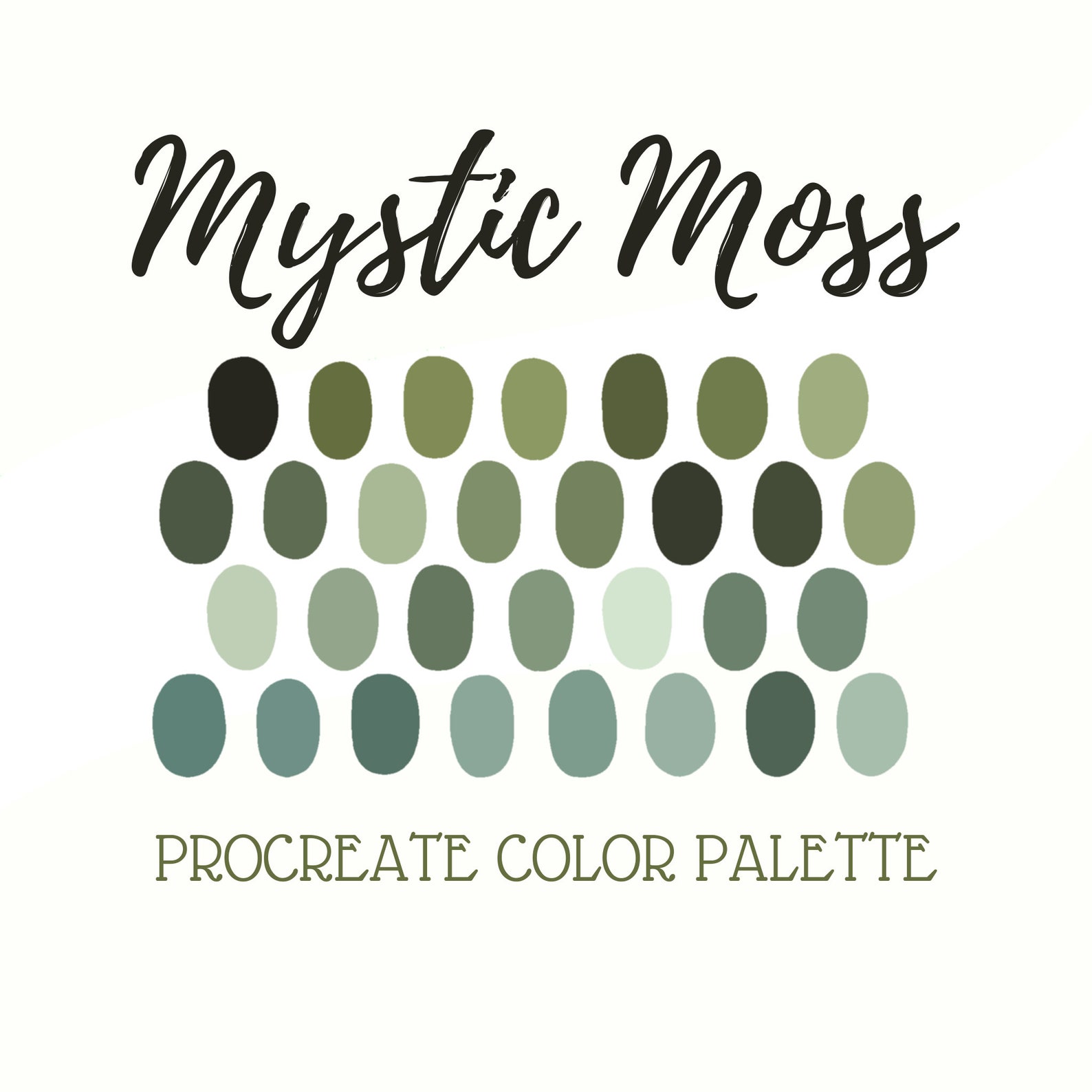 Procreate Color Palette - Mystic Moss - Etsy