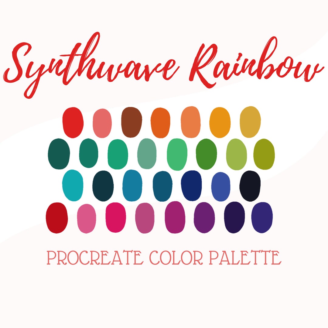 Procreate Color Palette - Synthwave Rainbow - Etsy
