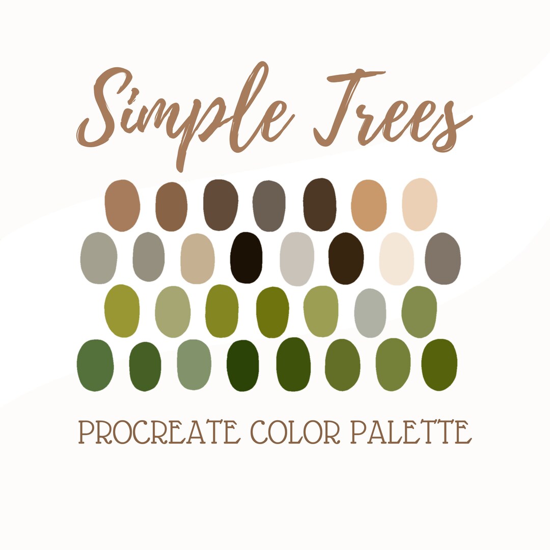 Procreate Color Palette - Simple Trees - Etsy