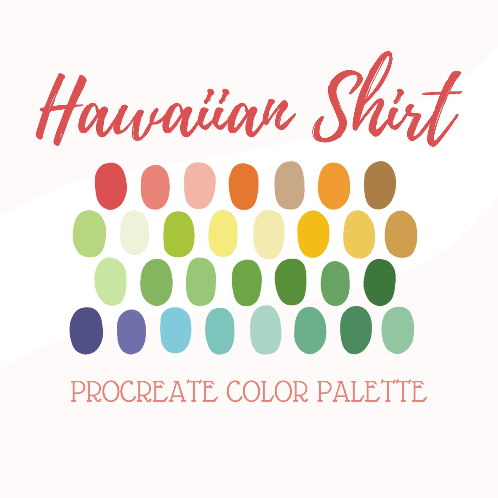 Procreate Color Palette - Hawaiian Shirt - Etsy