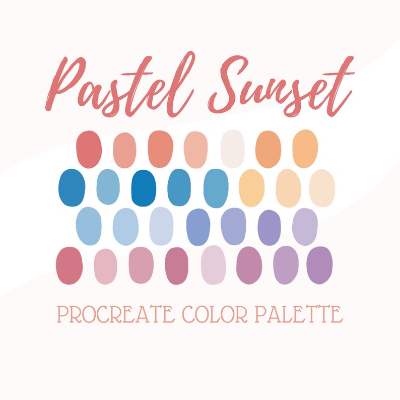 Procreate Color Palette Pastel Sunset - Etsy