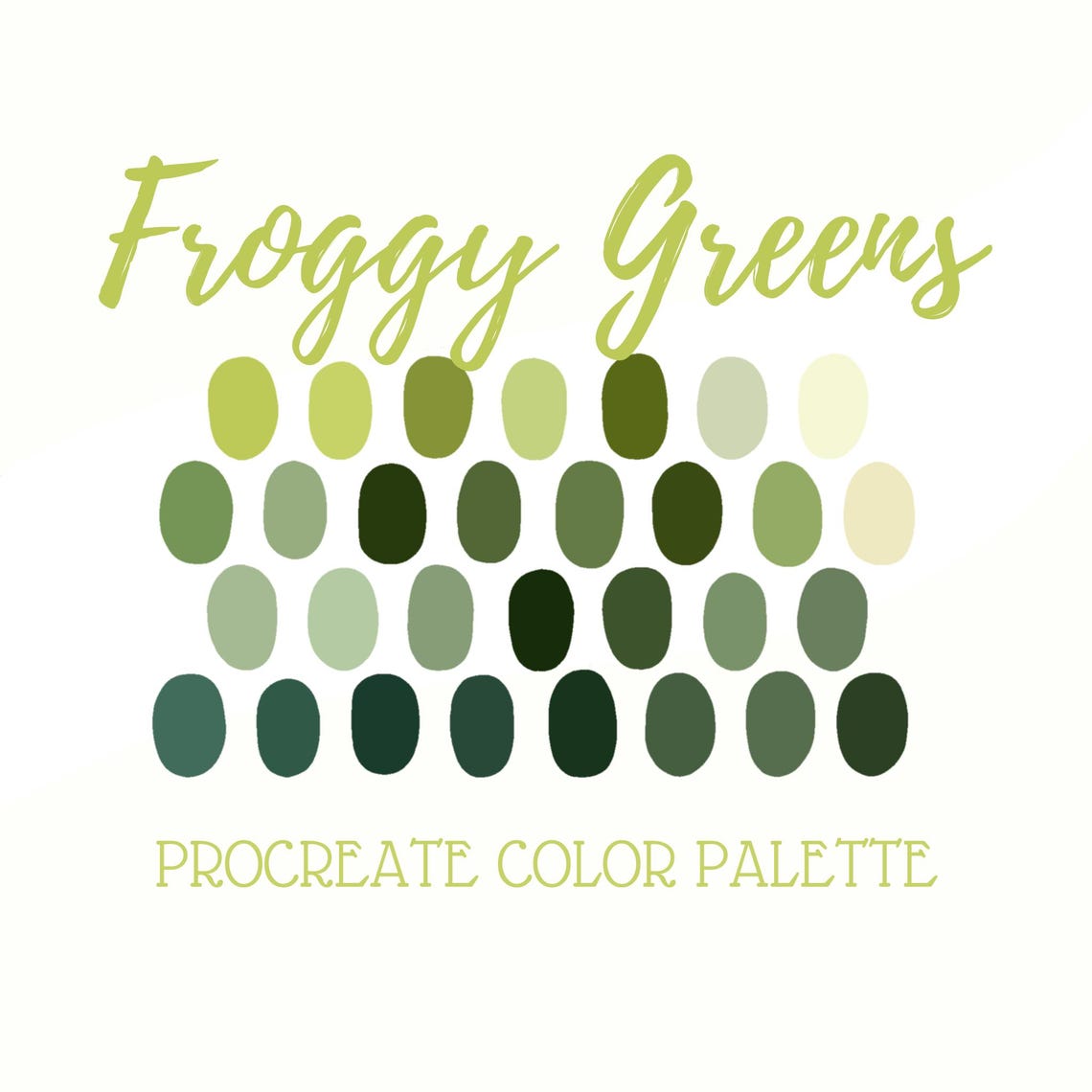 Procreate Color Palette - Froggy Greens - Etsy