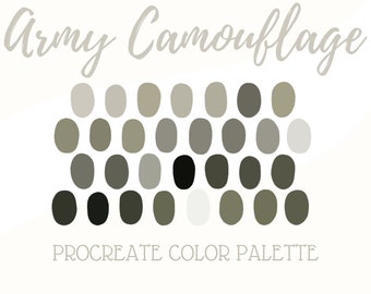 Military Camo Procreate Color Palette Army Camouflage Swatches ...