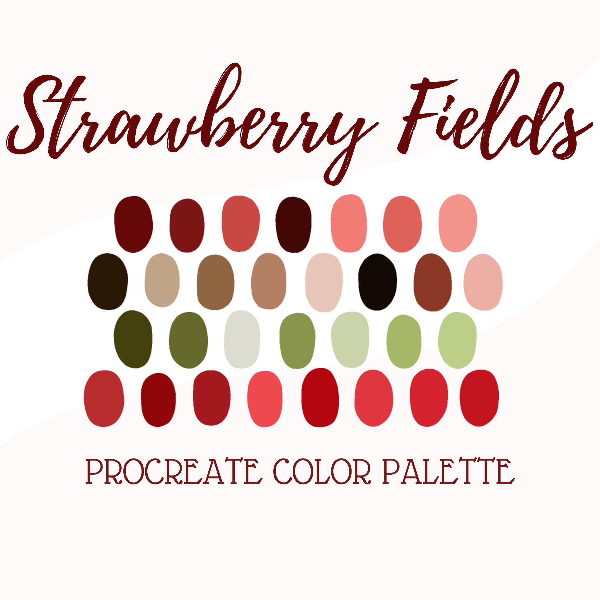 Procreate Color Palette - Strawberry Fields - Etsy