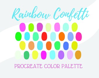 Procreate Color Palette Retro Rainbow - Etsy