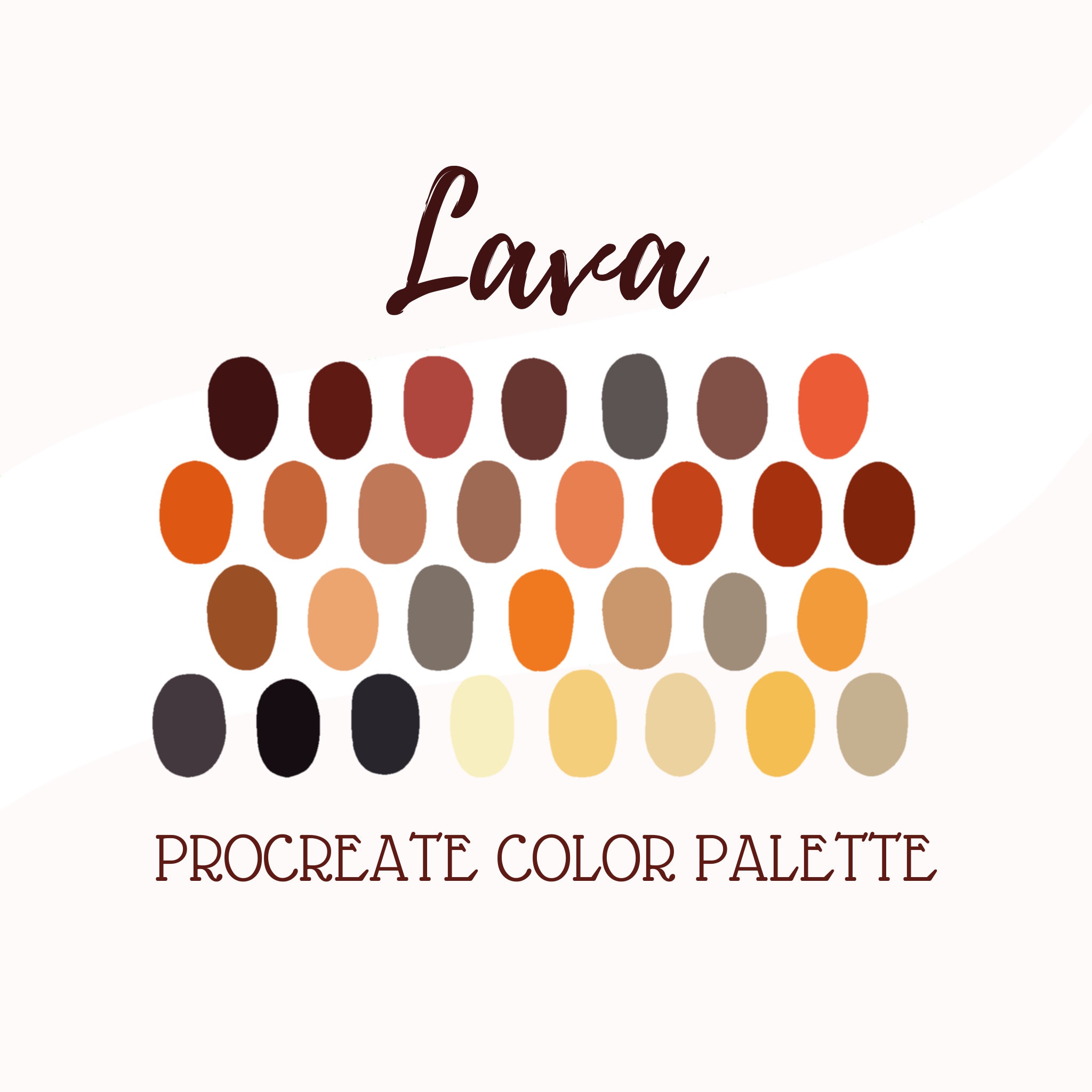 Procreate Color Palette - Lava - Etsy